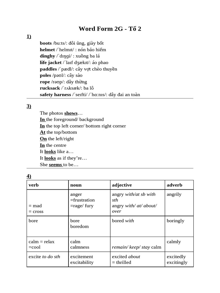 Word Forms 2G | PDF | Syntax | Language Mechanics