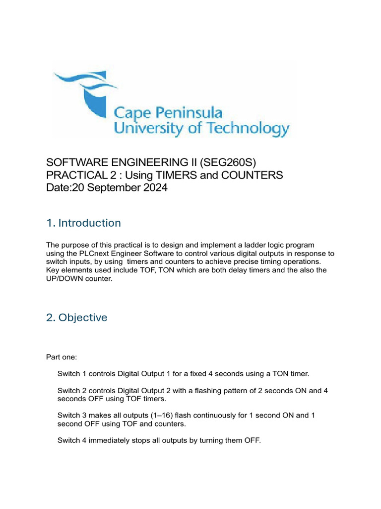 SOFTWARE ENGINEERING II Prac 2 | PDF | Timer | Digital Electronics