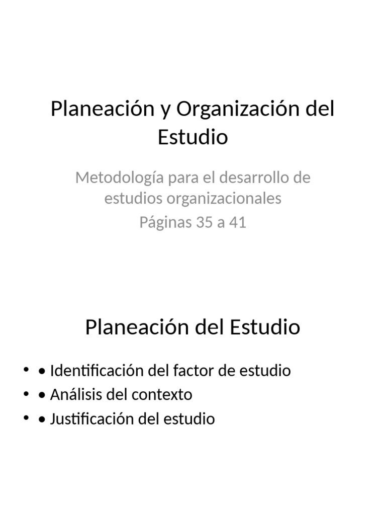 Planeacion y Organizacion Estudio | PDF