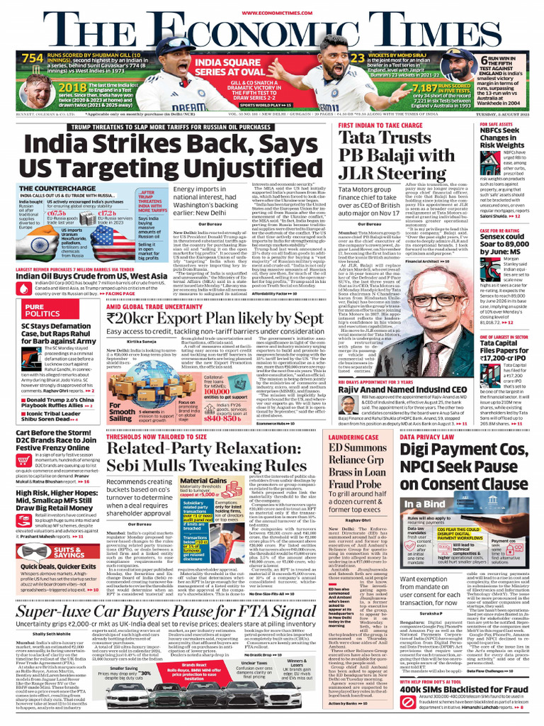Delhi Newspaper Economics Times | PDF
