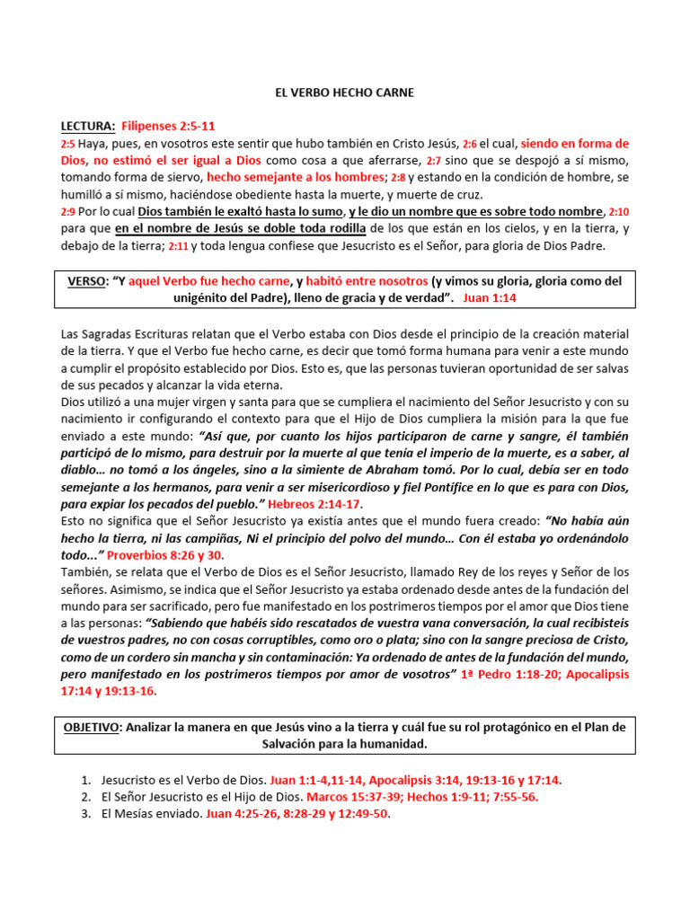 El Verbo Hecho Carne - Editado | PDF | Cristo (título) | Jesús