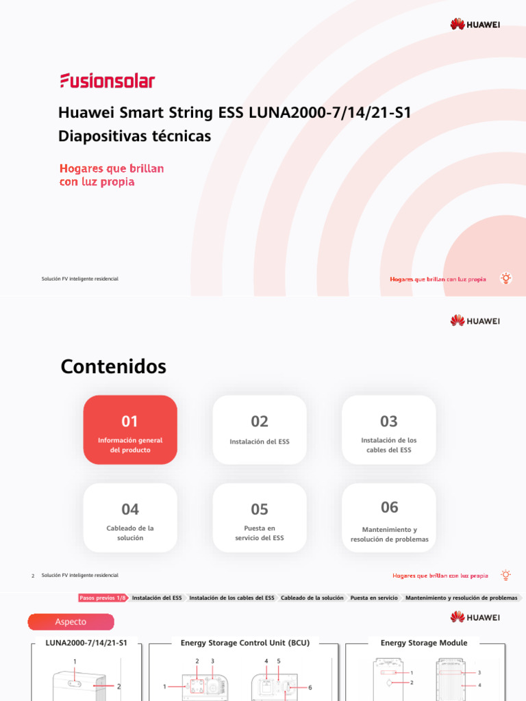 Huawei Smart String ESS LUNA2000-7,14,21-S1 Technical Slides 01-Spanish ...