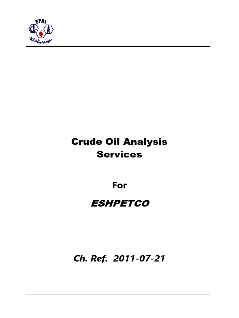 Crude Oil Analysis Report for ESHPETCO | PDF | Petroleum | Chemical ...