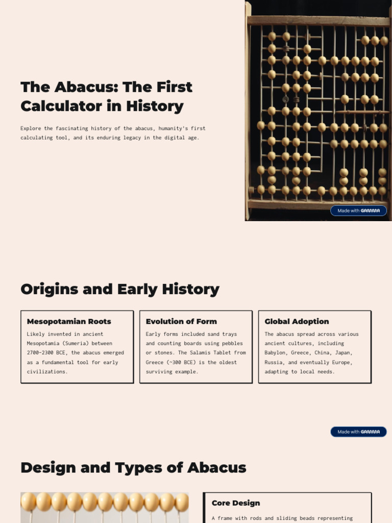 History of the Abacus: First Calculator | PDF | Mathematics