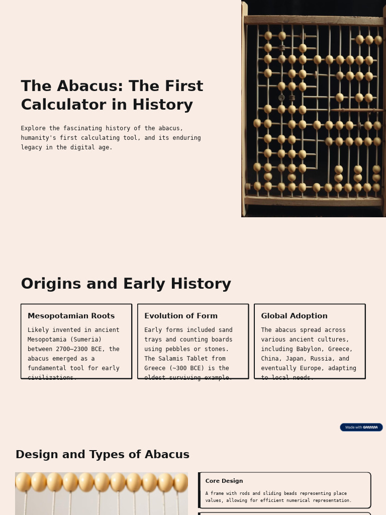 The Abacus: First Calculator of History | PDF | Mathematics