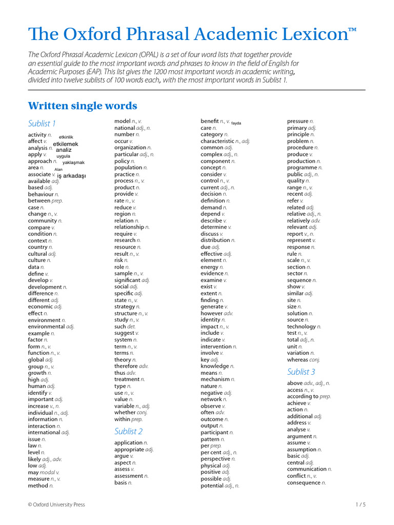 OPAL - Written Single Words | PDF | Word | Psychological Concepts