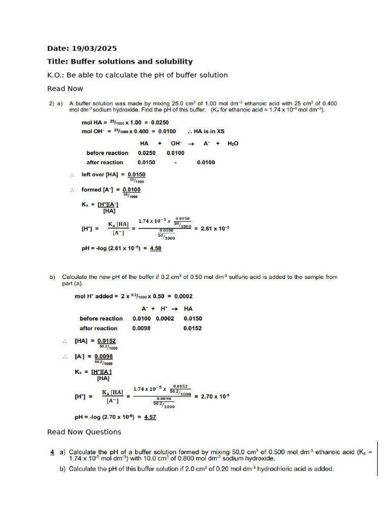 Solubility and Buffer SolutionSolubility and Buffer Solution | PDF | Ph | Buffer Solution