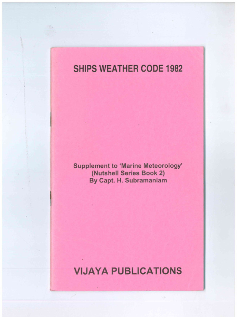 PINK BOOK SHIP WEATHER CODE Booklet 1982 | PDF