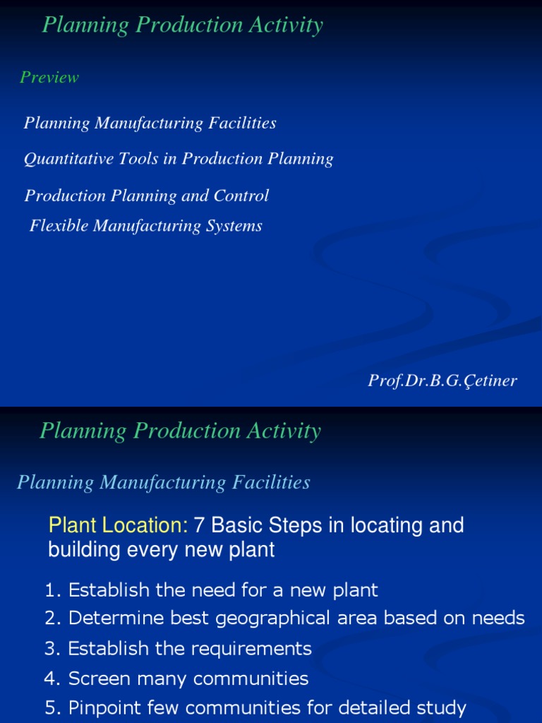 Planning Production Activities | PDF | Inventory | Production And ...