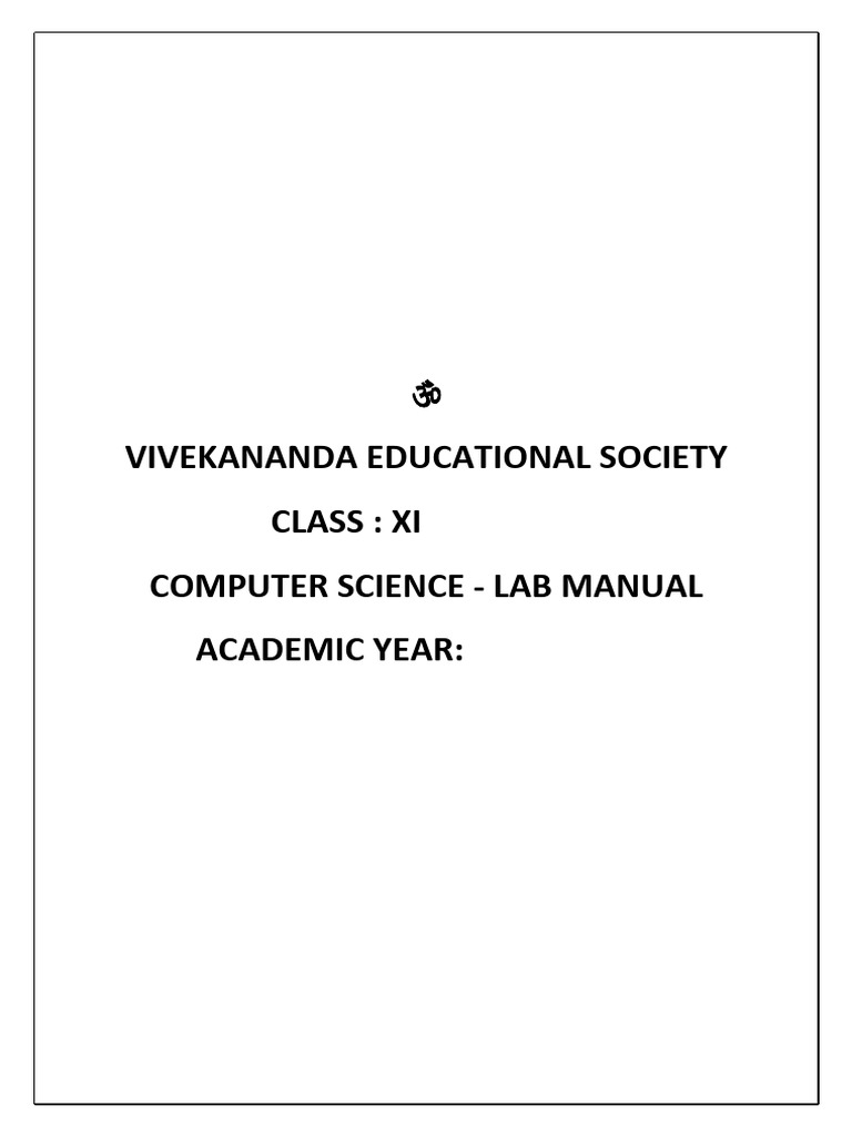Class 11 Computer Science Lab Manual | PDF | Number Theory | Mathematics