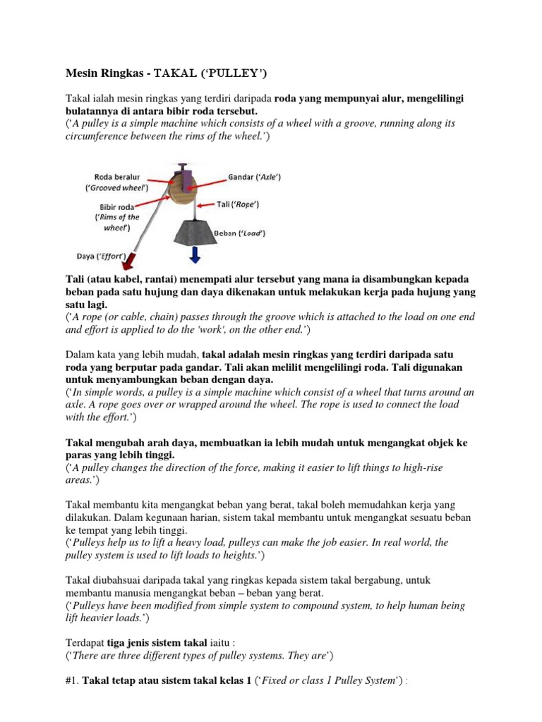 Pengertian dan Jenis Takal | PDF | Tegangan (Fisika) | Gaya
