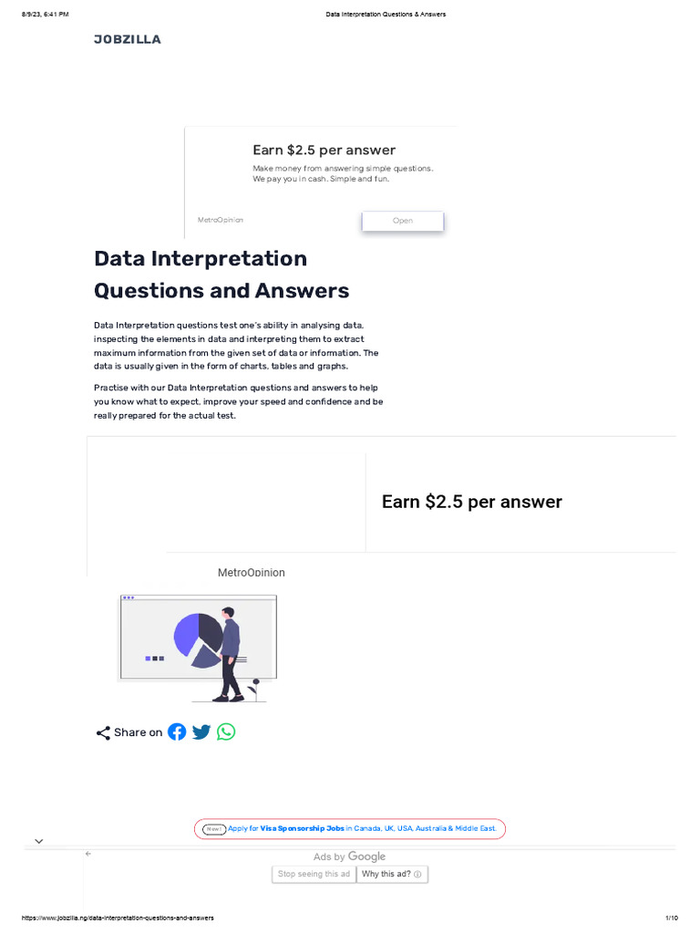 Data Interpretation Practice Questions | PDF