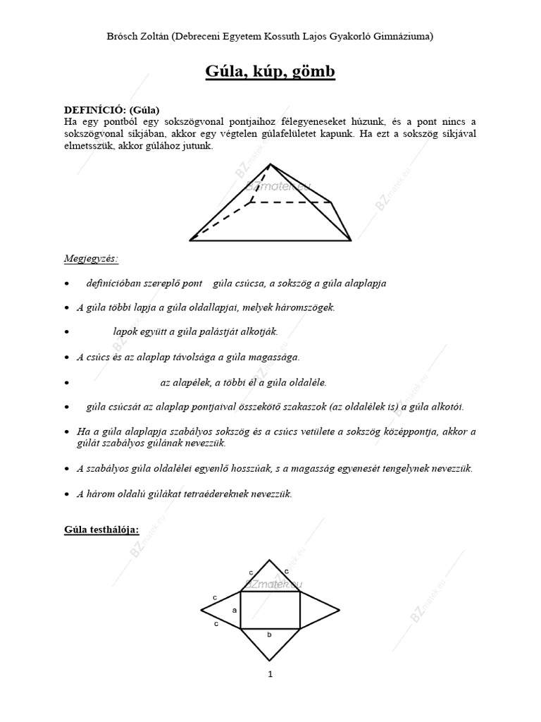 Tergeometria II. Gula Kup Gomb E 2 | PDF