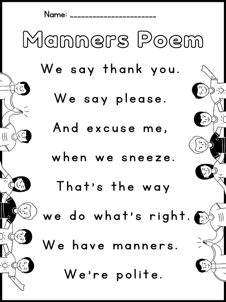 Manners Poem | PDF