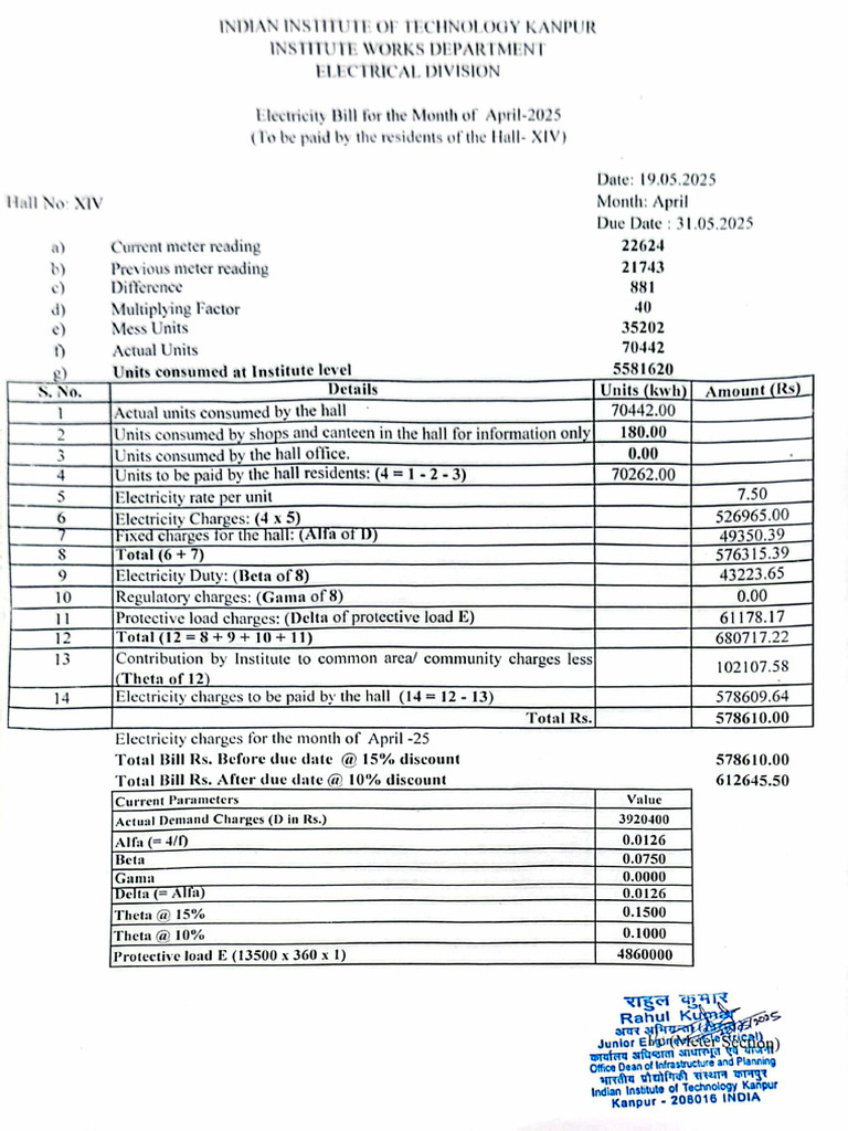 April & May Bill | PDF