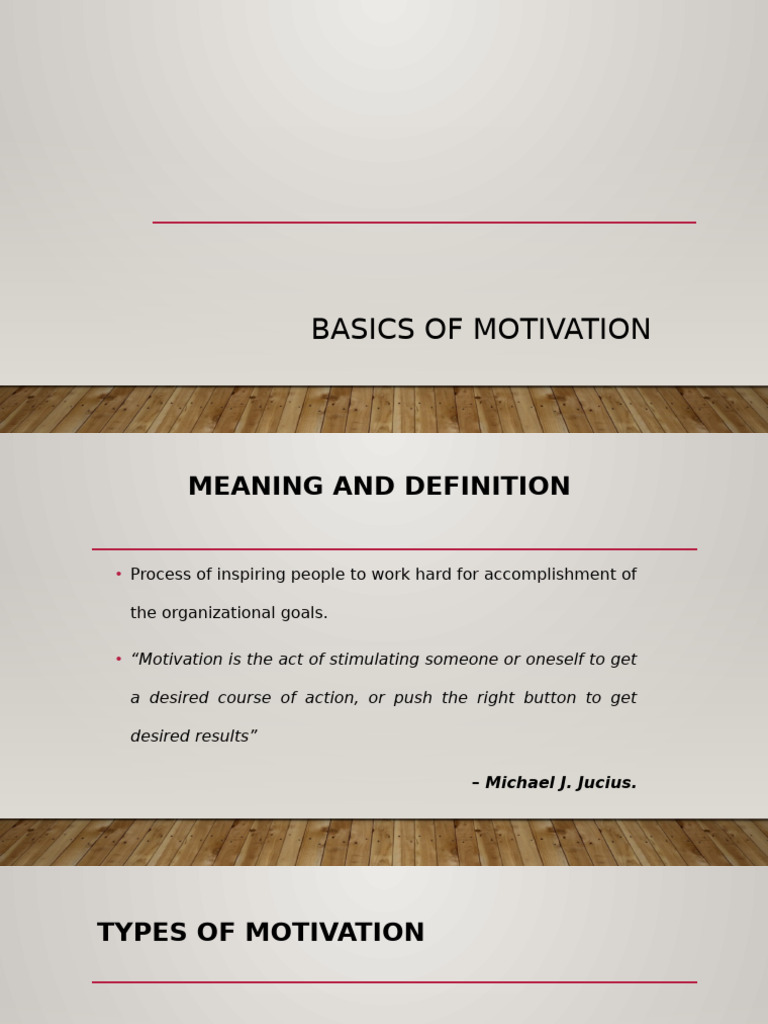 Basics of Motivation | PDF