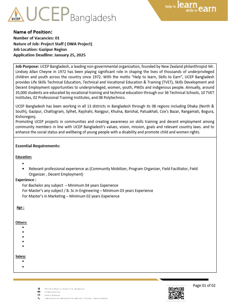 Job-1737007616-Community Mobilizer With Letter Head | PDF | Vocational ...