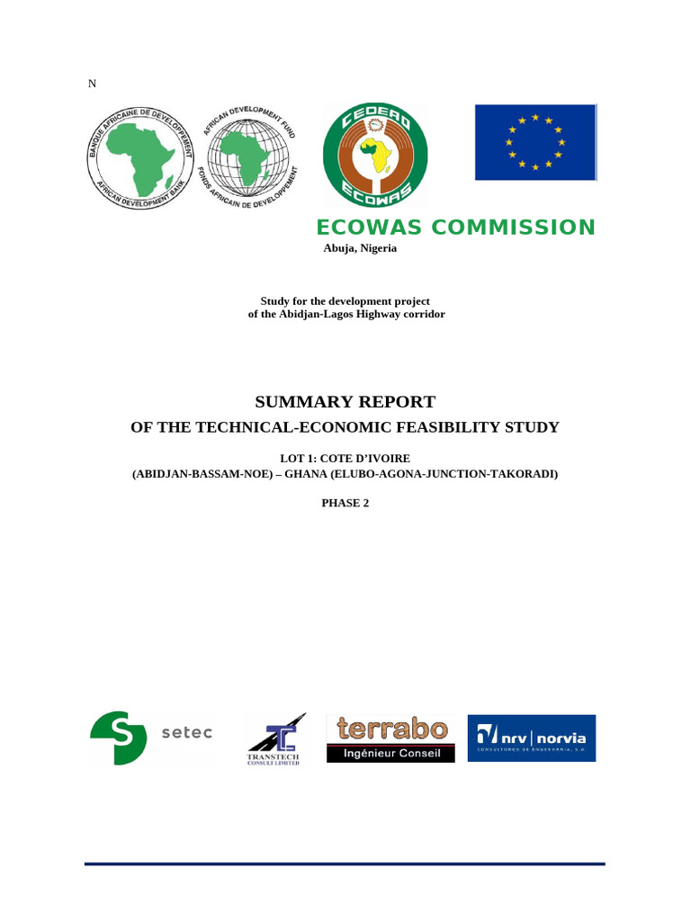 Abidjan-Lagos Highway Corridor Summary Report | PDF | Interchange (Road) | Land Transport