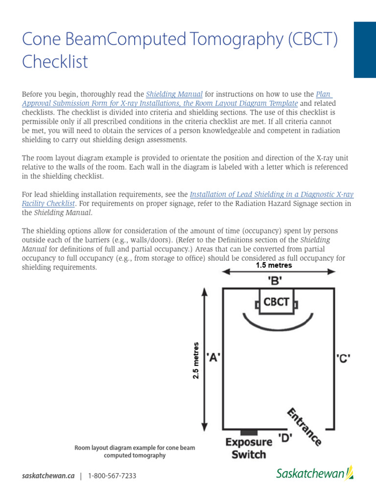 CBCT Shielding Installation Checklist | PDF | Radiation Protection | X Ray