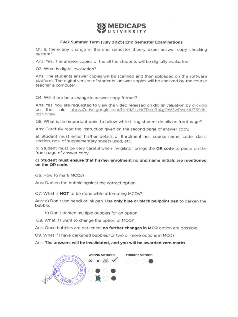 Summer Term Exam FAQ | PDF