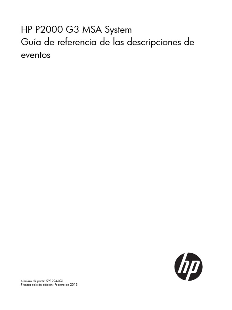 HP P2000 G3 MSA System Guía de Referencia de Las Descripciones de ...