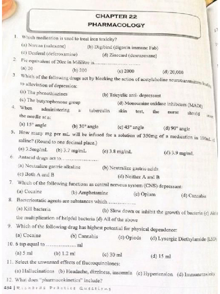 Pharmacology MCQ | PDF