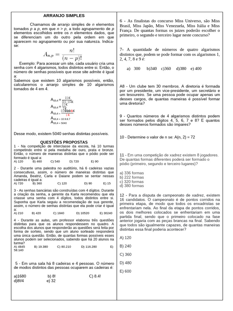 Arranjos Simples em Competições Escolares | PDF | Xadrez