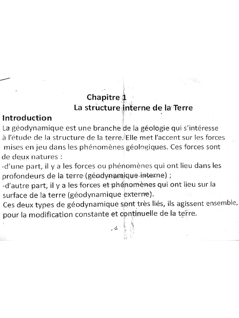 Chap1 - La Structure Interne de La Terre | PDF