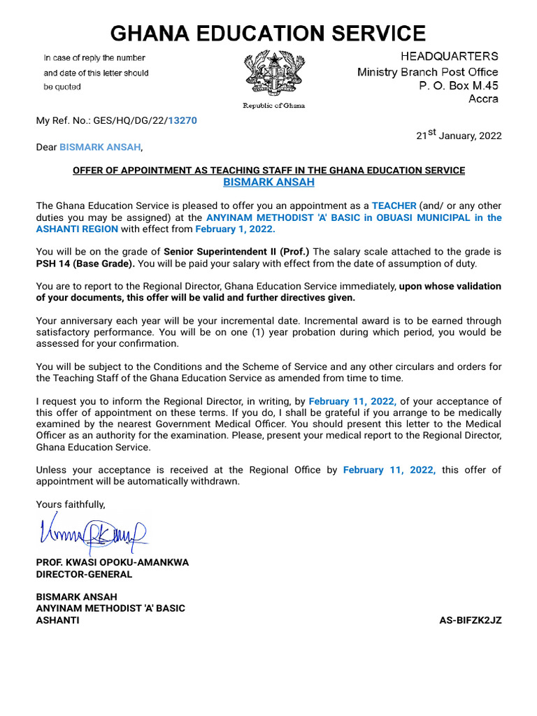 Appointment Letter 1644917844262 | PDF