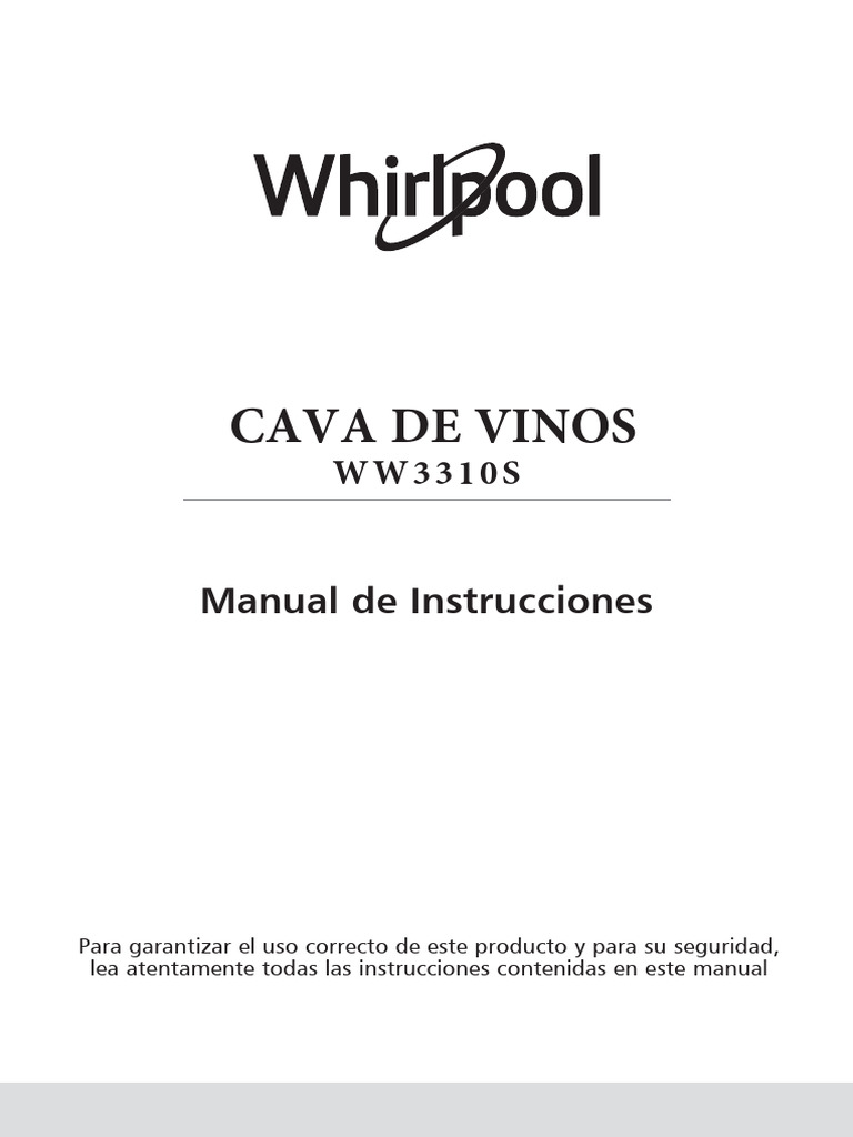 Manual de Cava de Vinos WW3310S | PDF | Vino | Electrodoméstico