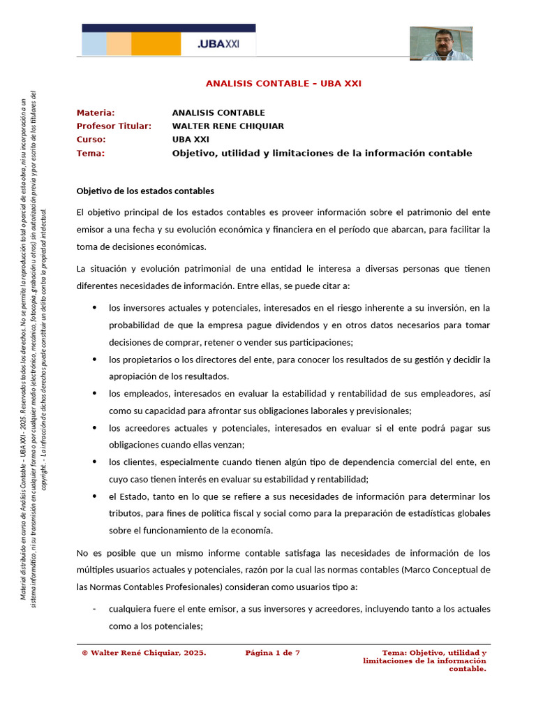 2025 0120 Clase 01 Apunte Catedra Objetivo Utilidad y Limit Info ...