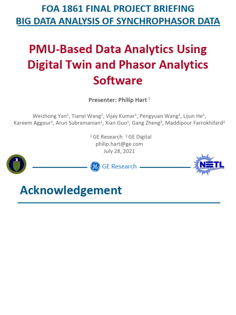 FOA 1861 Final Project Briefing - GE - Hart | PDF | Analytics | Machine ...