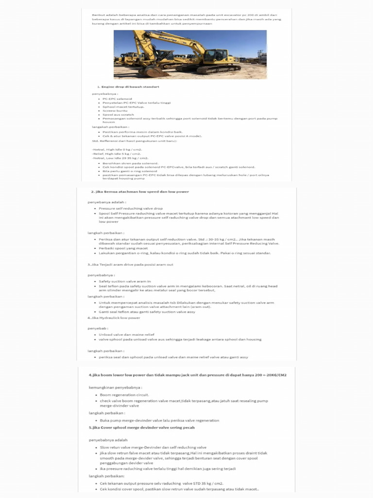 Analisa Kerusakan Pc200 250804 232323 | PDF
