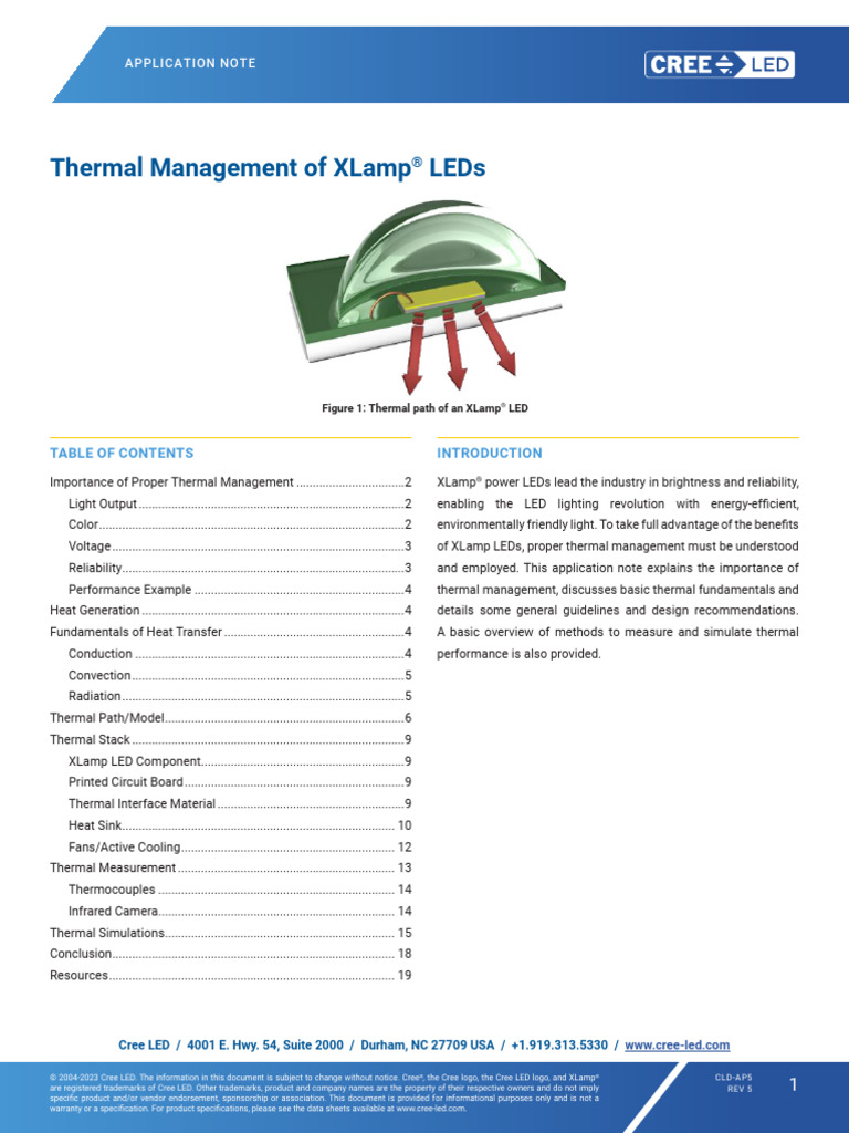 XLamp Thermal Management | PDF | Heat Transfer | Thermal Conduction