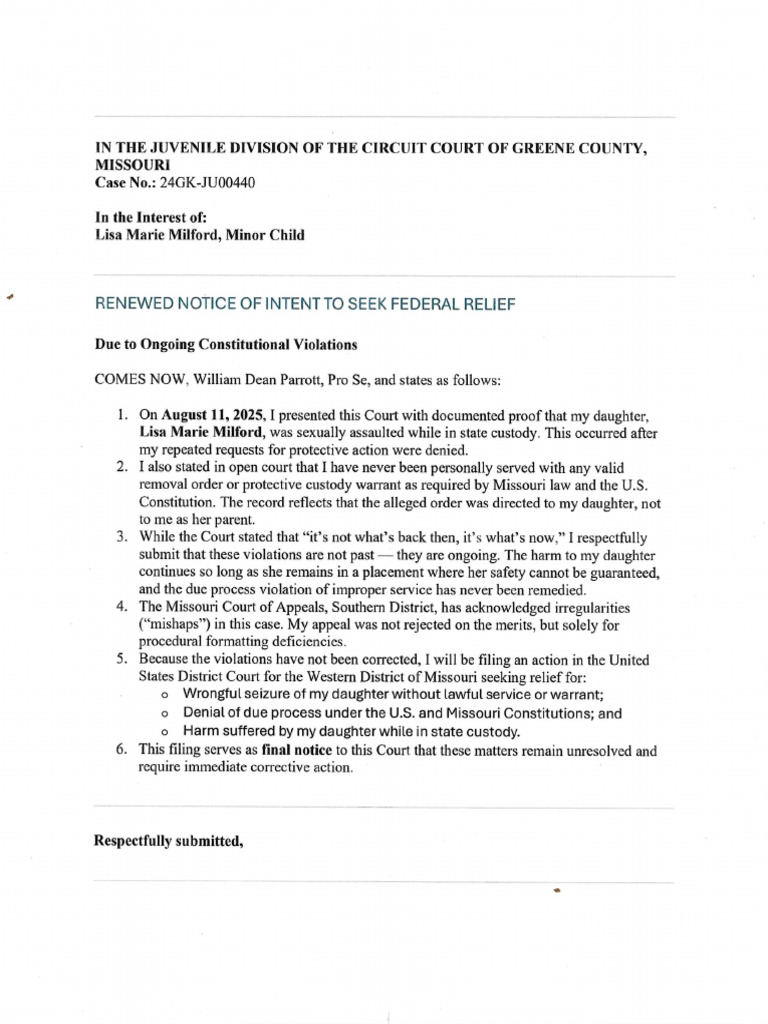 In The Juvenile Division of The Circuit Court of Greene County | PDF