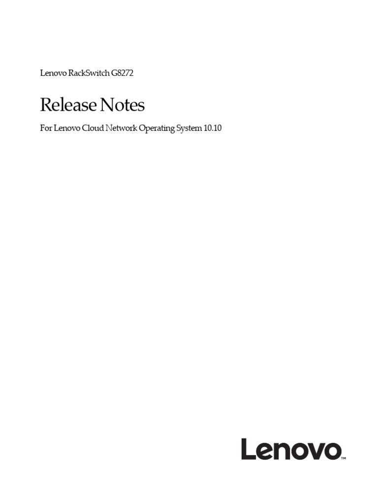 Release Notes: Lenovo Rackswitch G8272 | PDF | Computer Network | Booting