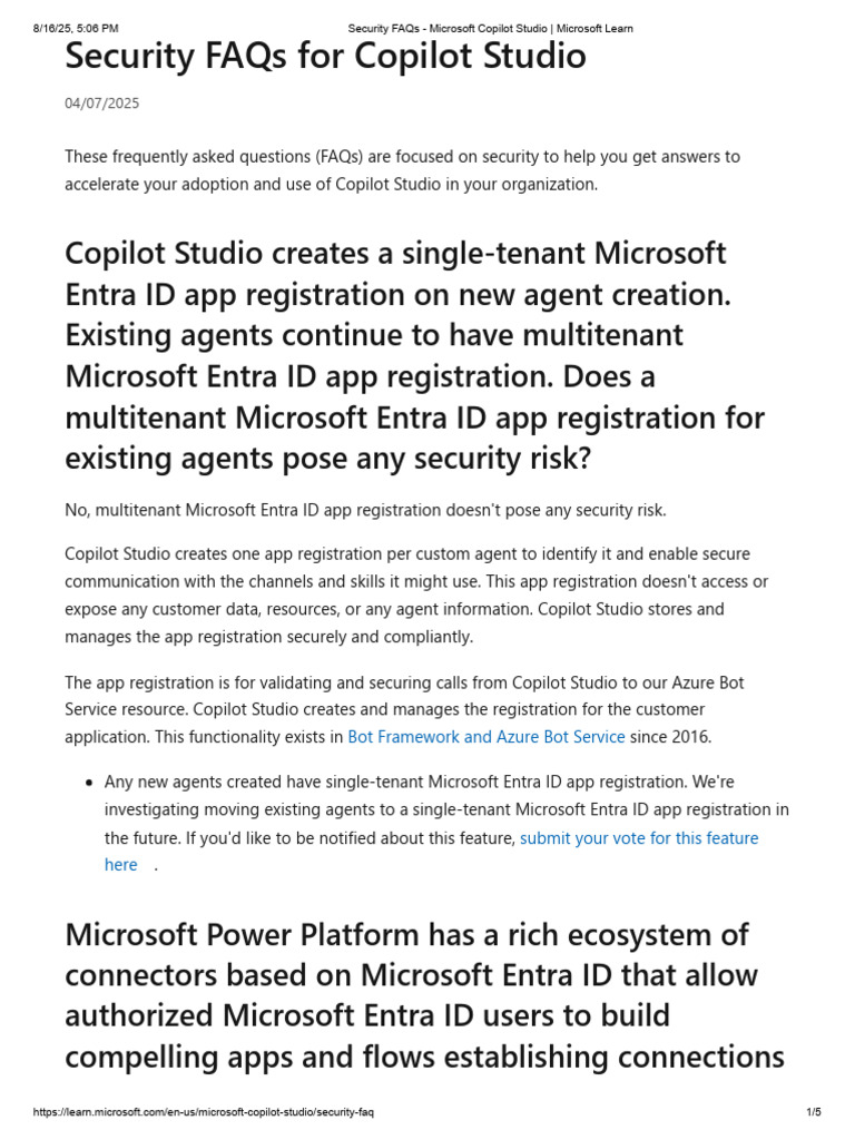 Security Setup for Copilot Studio | PDF | Microsoft Azure | Artificial ...