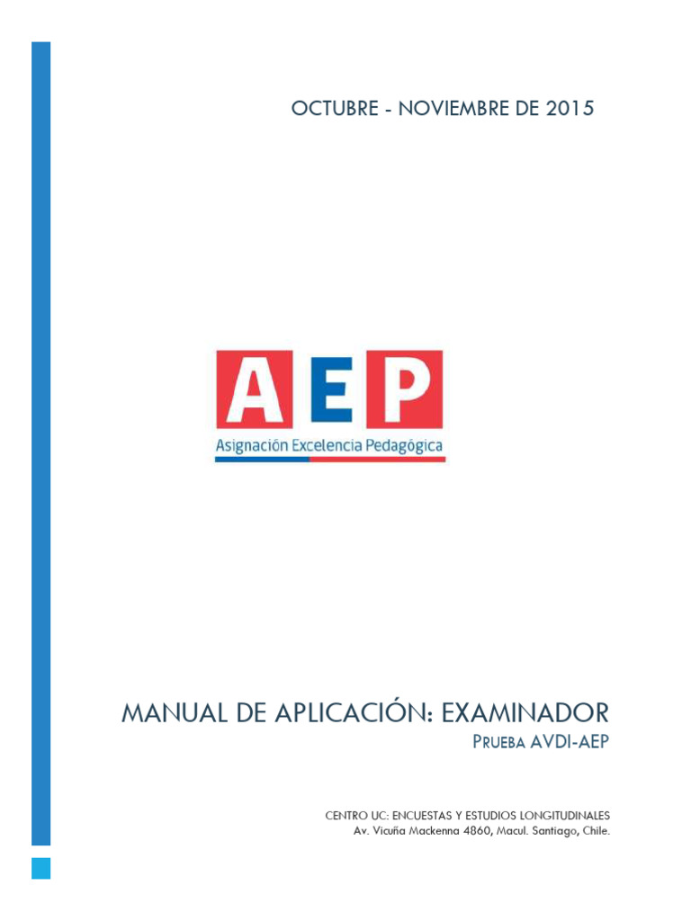 Manual Prueba Aep 2015 Examinador Pdf Evaluación Enseñando