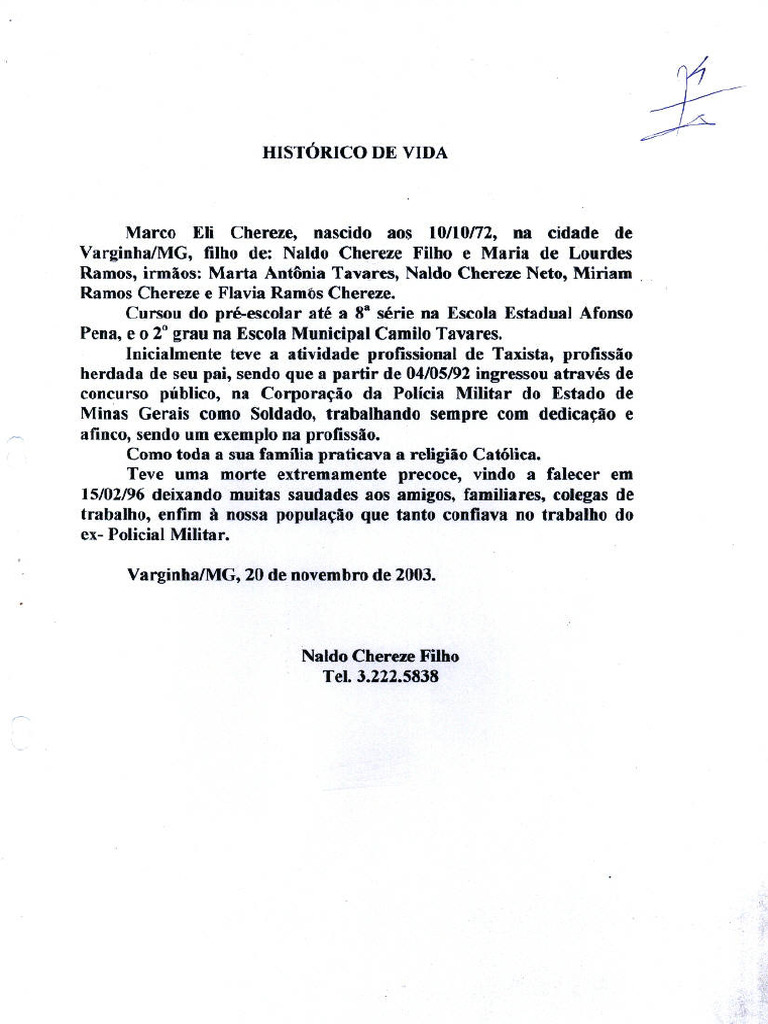Impacto de Marco Eli Chereze em Varginha | PDF