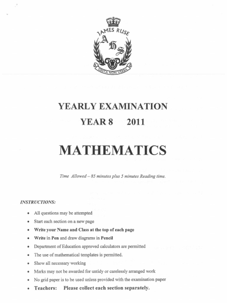 2011 Yr8 Yearly | PDF