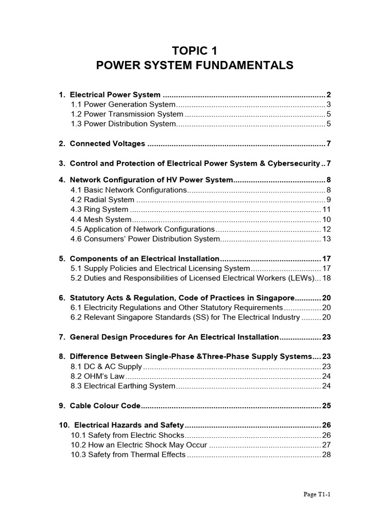 Topic 1 - Power Systems Fundamentals | PDF | Electric Power ...