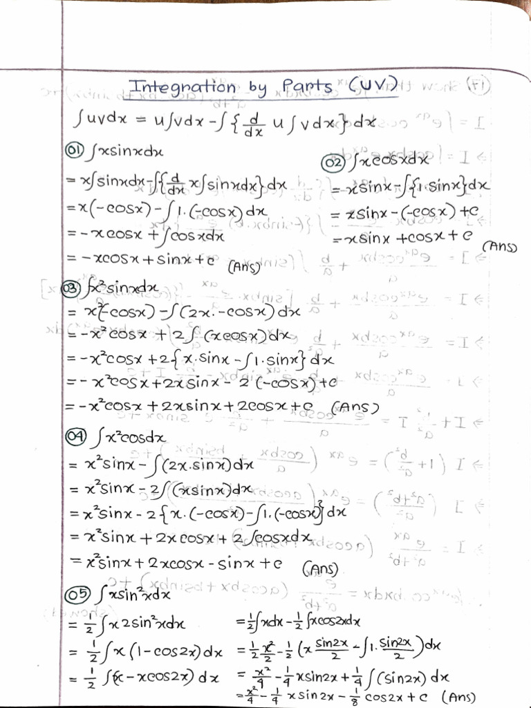 Integration by Parts (UV) | PDF