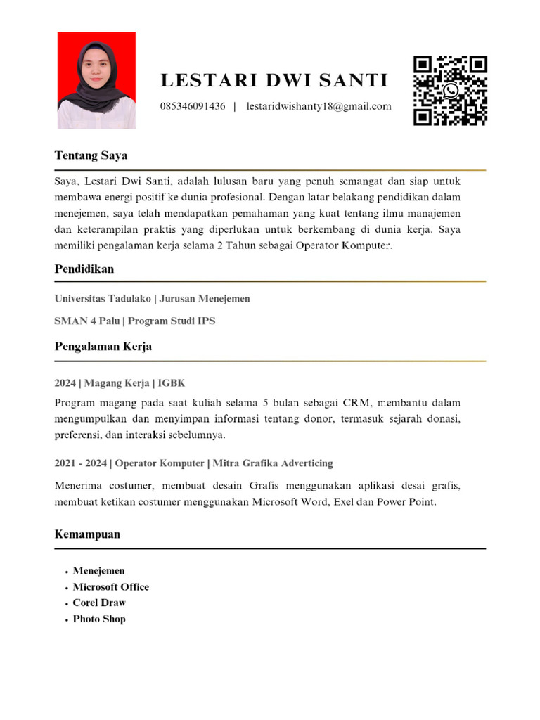 CV Lestari | PDF