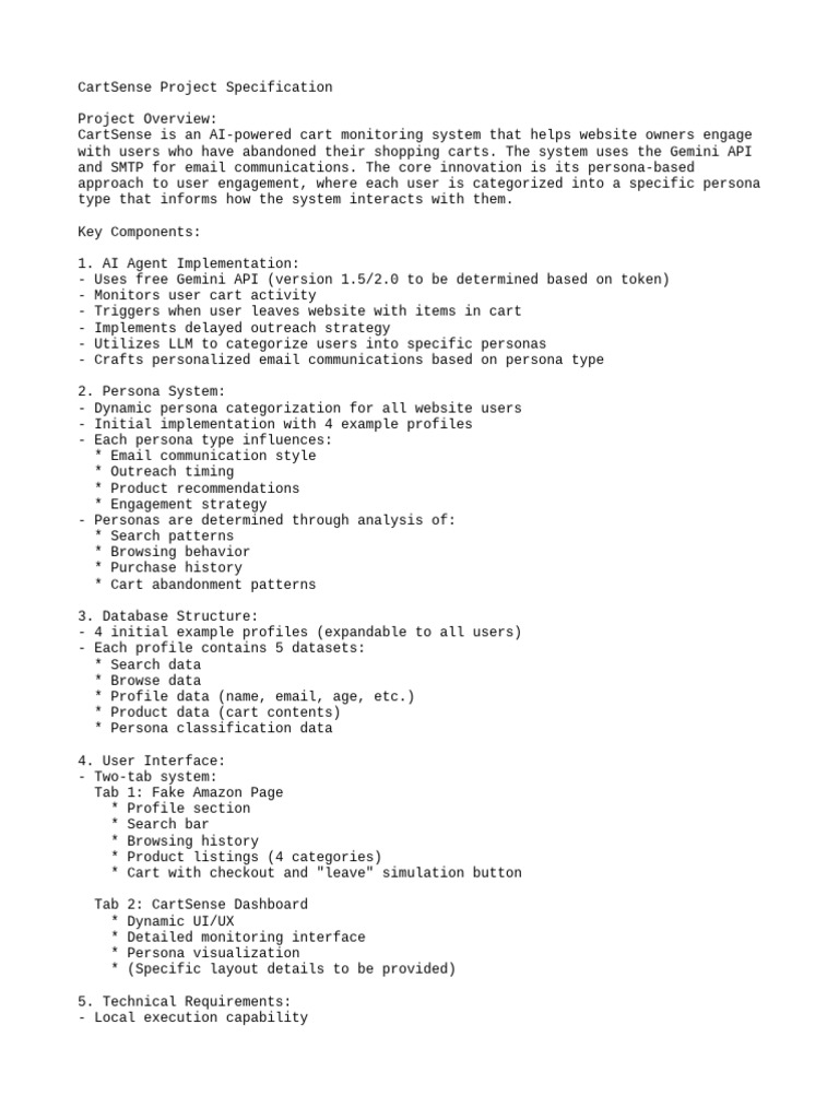 Project Specification | PDF