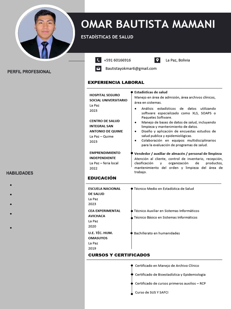 CV Omar | PDF | Estadísticas | Informática