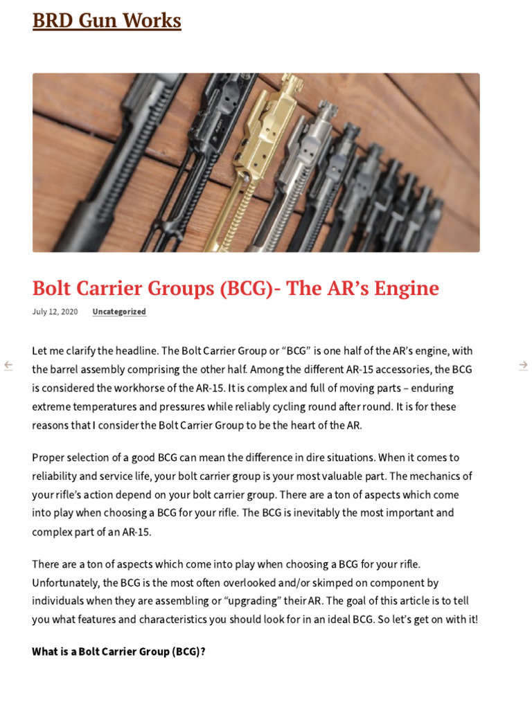 Understanding Bolt Carrier Groups (BCG) | PDF | Semi Automatic Firearm ...