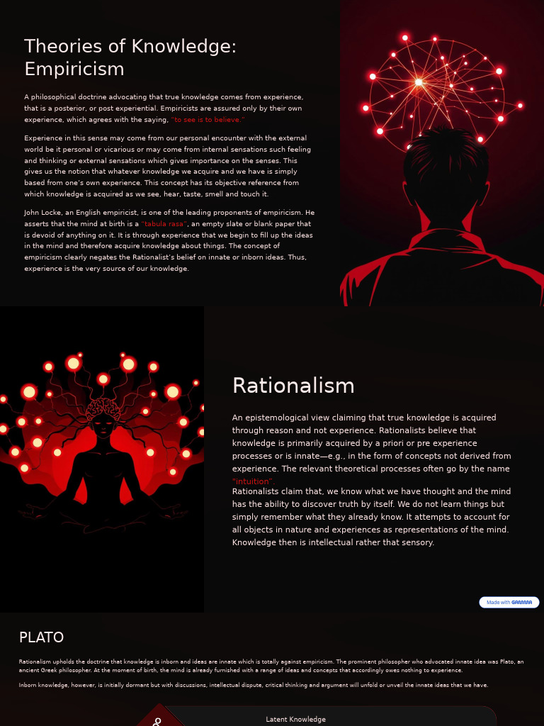Theories of Knowledge Empiricism | PDF | Rationalism | Empiricism
