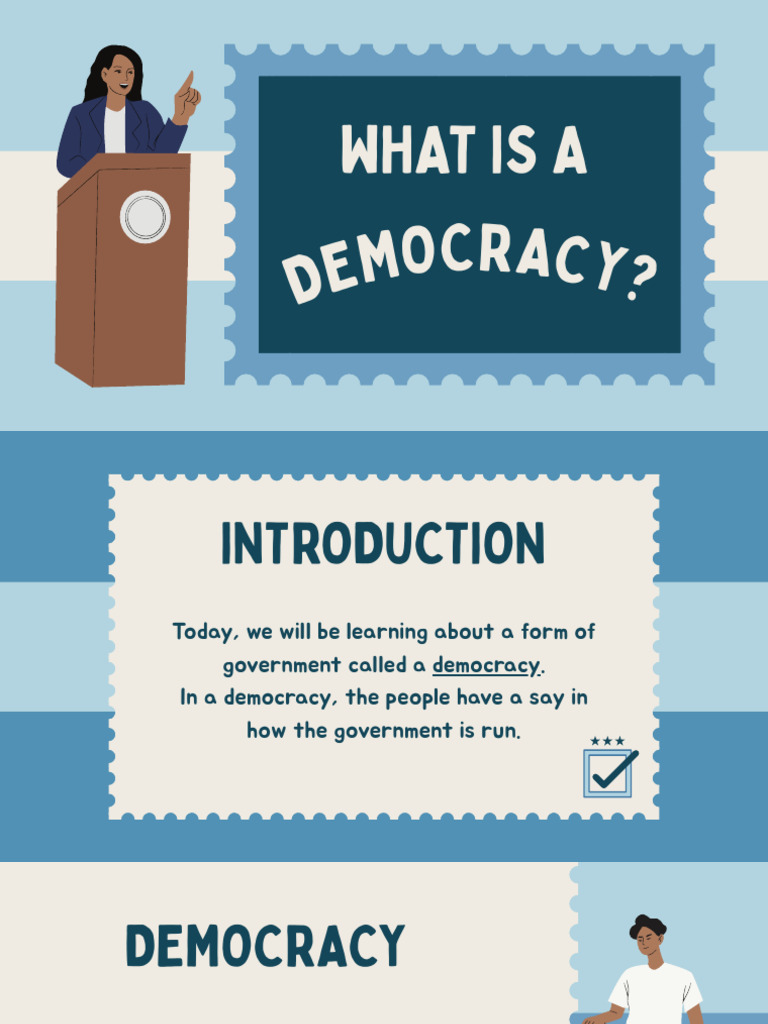 What is Democracy Presentation in Colorful Illustrative Style | PDF