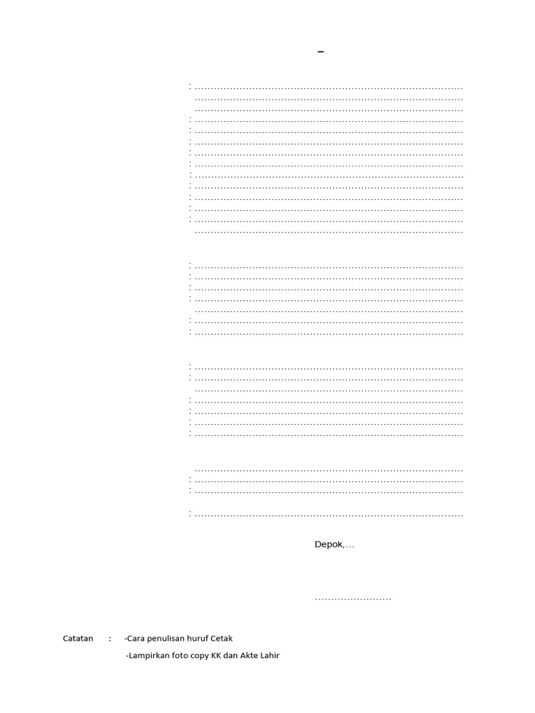 Form Identitas Siswa | PDF