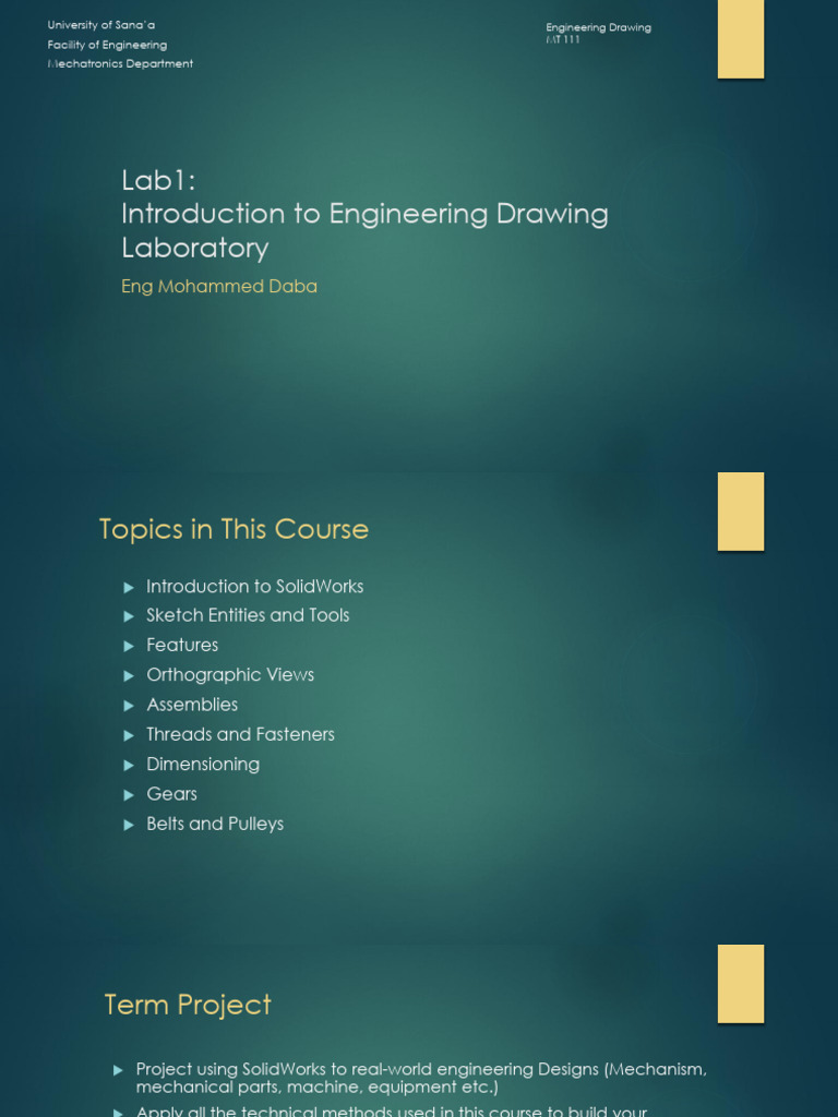 Lab1 - Introduction To Engineering Drawing Laboratory | PDF | Computer Aided Design | Engineering